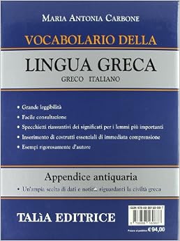 Amazon.it: Vocabolario della lingua greca. Greco-italiano - Carbone ...
