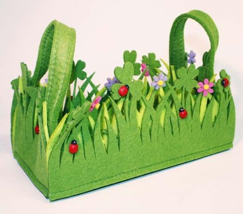 Osterkorb Osternest Filzkorb Blumen mit Henkel 18x10x11cm: Amazon.de ...