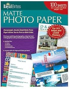 Amazon.com : Royal Brites - Photo Paper, Inkjet/Laser, 8-1/2 x 11 ...
