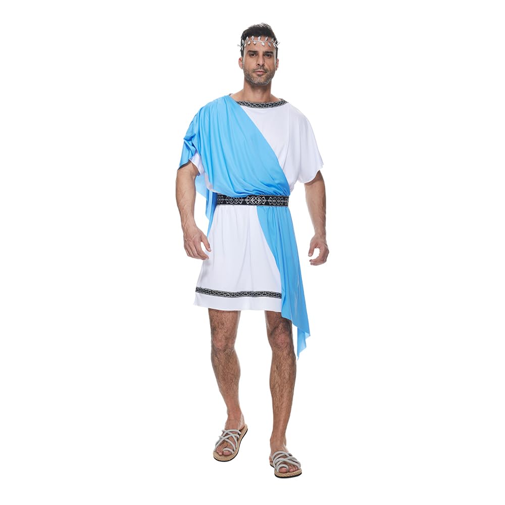 Megartico Men's Toga Costume - Halloween Greek God and Roman Outfits ...
