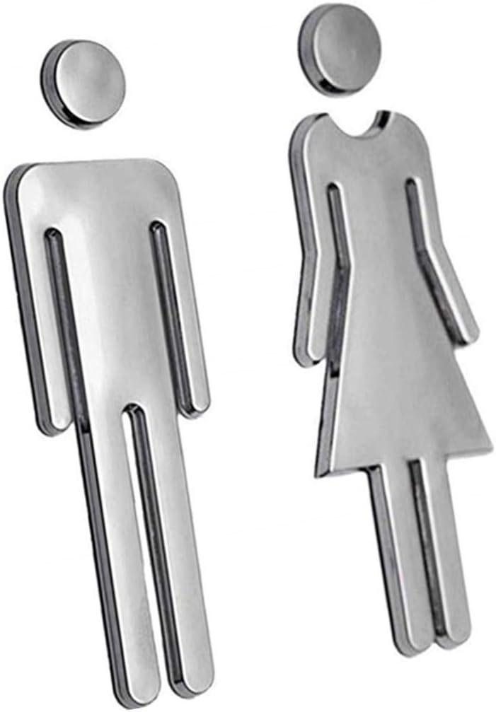 N/A Toilet Sign Self-Adhesive 12cm Door Sign Set for Ladies and ...