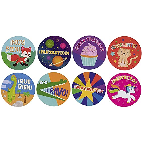 Spanish Motivational Stickers for Kids, Classroom Reward Sticker Roll ...
