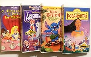 Amazon.com: Disney En Español (Disney Spanish Edition), Lot of 4 Vhs ...