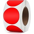 Amazon.com : YIKIADA Red Circle Thermal Labels Vinyl 1.5 Inch Self ...