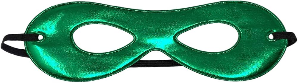 Amazon.com: SeasonsTrading Adult Shiny Green Superhero Mask - Costume ...