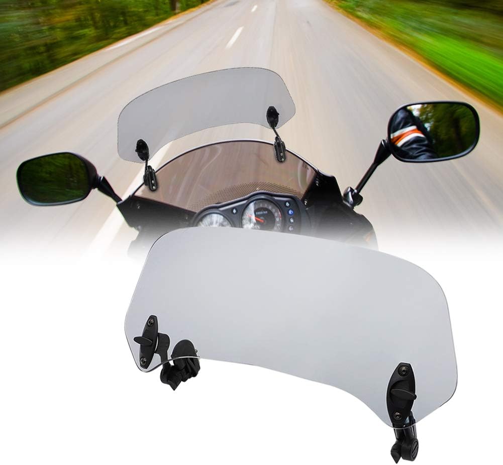 Alpha Rider Motorcycle Universal Risen Adjustable Windshield Wind ...