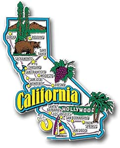 Amazon.com: California Jumbo State Magnet by Classic Magnets ...