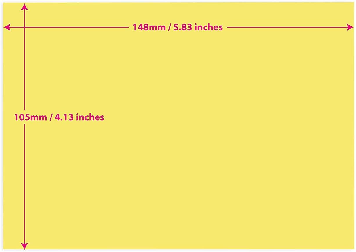 Office Line Index Cards DIN A6 100 Pieces Blank Yellow – BigaMart