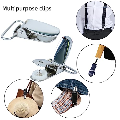 MELOTOUGH 1 Inch Nickel Plated Suspender Clips Heavy Duty Metal Clips ...