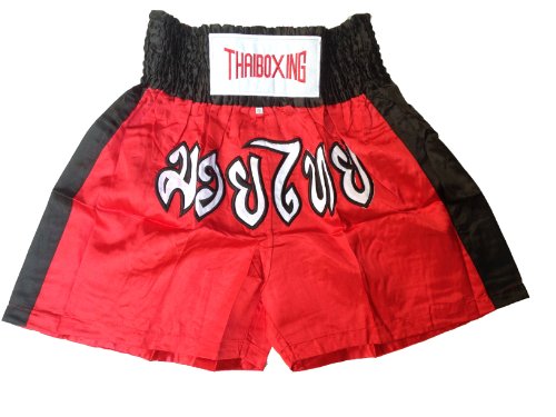 Muay Thai Kick Boxing Shorts Trunks Red Color Black Trim Size XXL Nylon ...
