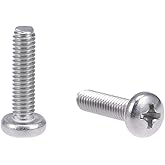 Amazon.com: uxcell M6x12mm Machine Screws Pan Phillips Cross Head Screw 304 Stainless Steel ...