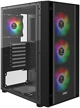 ZEUS GAMDIAS ATX Mid Tower Gaming Computer PC Case with Side Tempered ...
