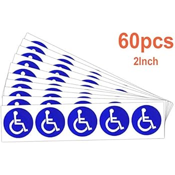 Amazon.com : Disabled Wheelchair Symbol Labels | Handicapped Access ...
