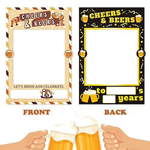 Cheers & Beers Photo Booth Frame Beer Party Selfie Photo Props for ...