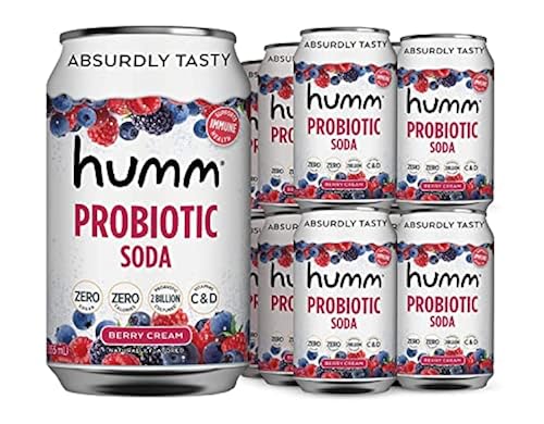 Humm Sparkling Probiotic Berry Cream Soda - Zero Sugar, Zero Calorie, 2 ...