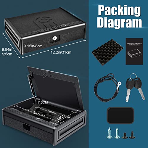 Gun Safe, Biometric Fingerprint Gun Safe for 3 Pistols, Quick Access ...