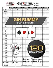 Gin Rummy Score Sheets: Gin Rummy Score Book | Gin Rummy Score Pads ...