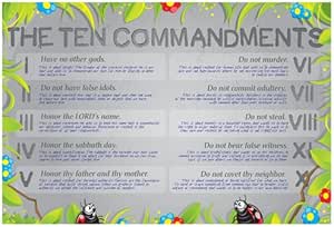 Amazon.com: Christian Poster - Ten Commandments 19"x13": Themed ...