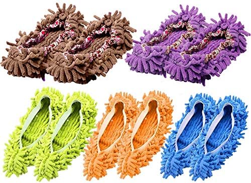 Dust Mops Duster Slippers,Reusable Shoe Cover,GOTOUROG Chenille ...