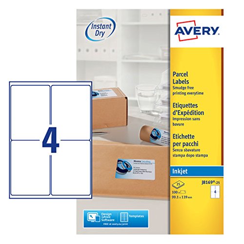 Avery L30063 20 Self Adhesive Address Mailing Labels 2 Labels Per A5 