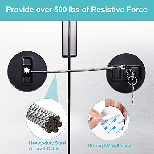 Refrigerator Lock, Fridge Lock with keys, Rustproof Freezer Lock with ...