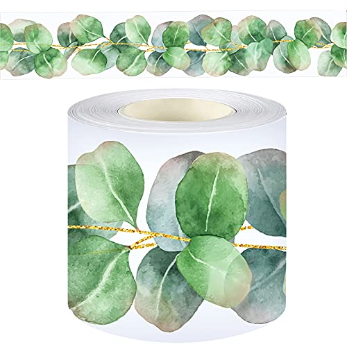 65ft Eucalyptus Die-Cut Border Trim Bulletin Board Green Leaves ...