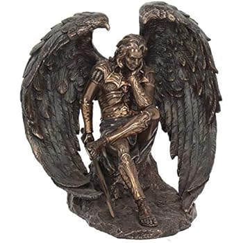 Amazon.com: 6.5 Inch Lucifer Fallen Angel Statue Satan Evil Devil Decor ...