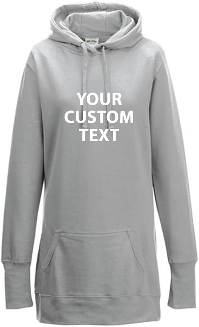 AWD Personalised Just Hoods Girlie Longline Hoodie Kids and Adults ...