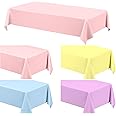 Amazon.com: WNINK 4 Pcs Plastic Pastel Color Tablecloths,4 Color Table ...
