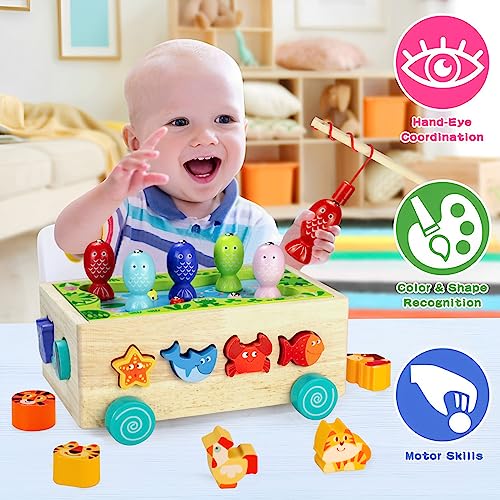 Jade Hare Montessori Toys for Toddlers 2-5 Years Old, Magnetic Fishing ...