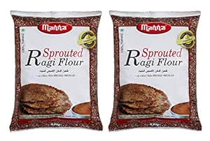 Manna Sprouted Ragi Flour 2kg (1kg x 2 Packs) | 100% Natural Sprouted ...