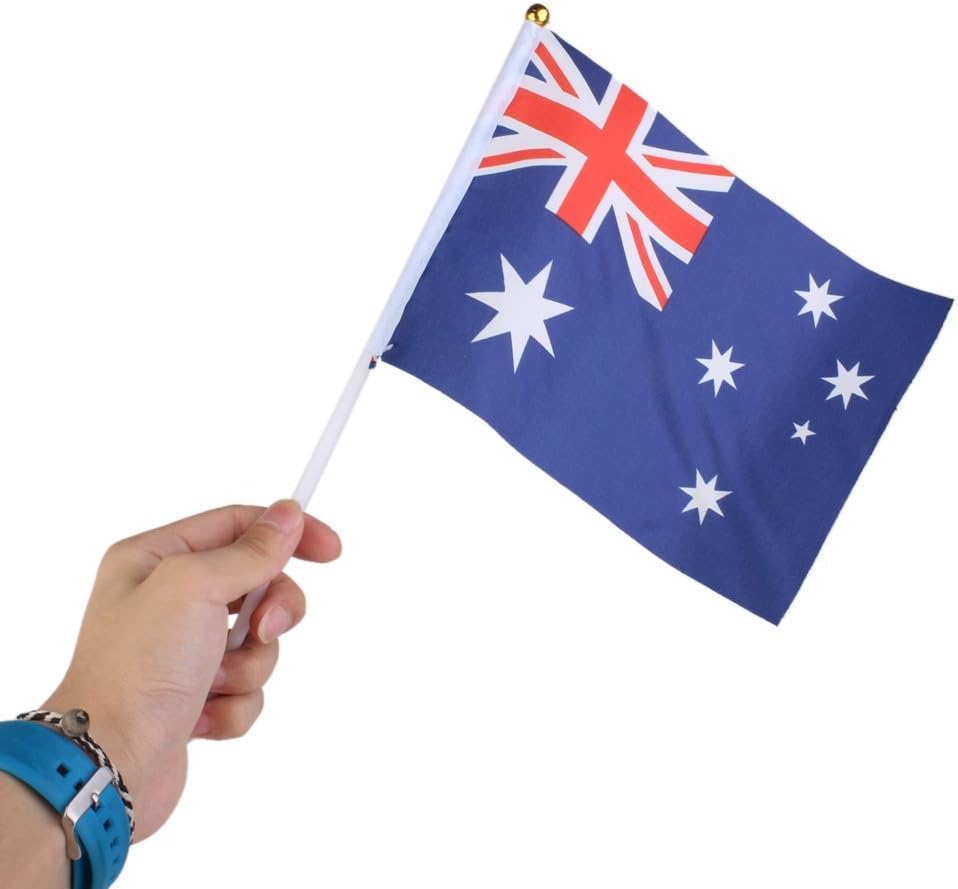 Kingken 12Pcs Mini Hand Waving Australia Australian National Flags with ...