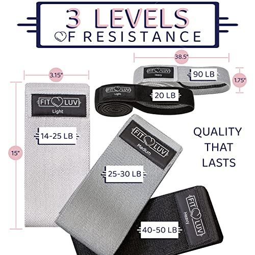 FITLUV Fabric Booty Bands for Thigh, Hip, Butt and Leg Workouts. Set of ...