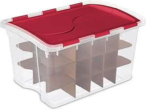 Amazon.com: Sterilite 48 Quart Clear Stackable Holiday Christmas 45 ...