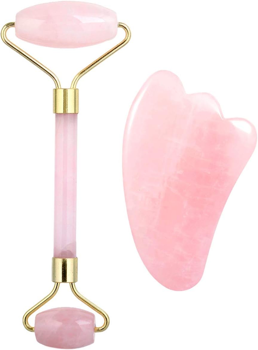 Mookaitedecor Herramienta de masaje facial con rodillo, cristal de masaje manual para adelgazar ...