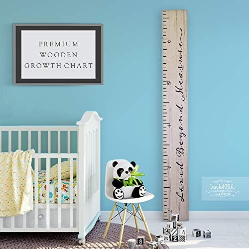 Back40Life Wooden Kids Growth Chart Ruler for Boys and Girls (Loved ...