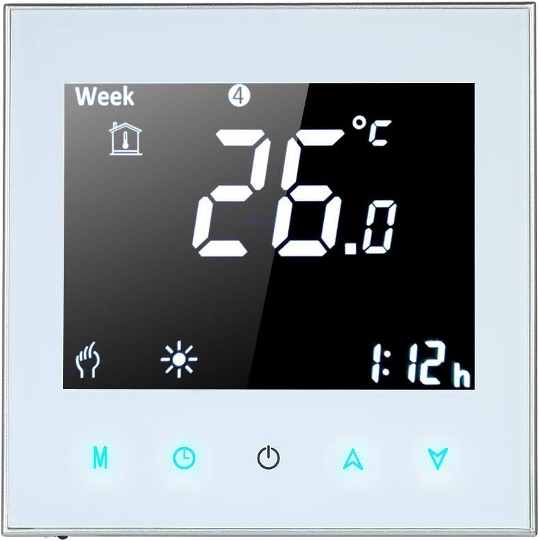 Decdeal Raumthermostat Wifi 5A Programmierbare Touchscreen LCD Display Wandthermostat mit ...