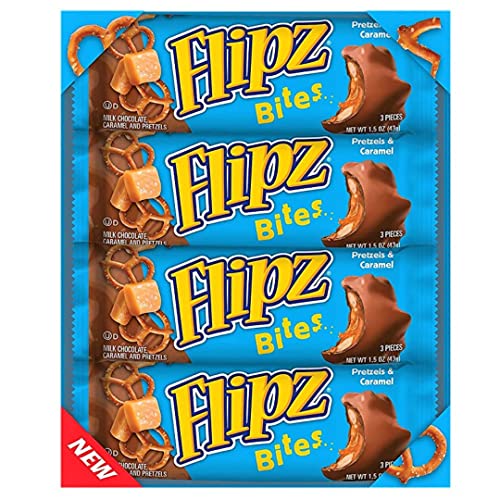 Flipz Bites Bar - Milk Chocolate, Caramel & Pretzels (1.5oz, 3-Piece ...