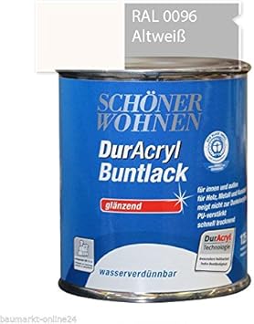 DurAcryl Buntlack Altweiß 125 ml RAL 0096 Glänzend Schöner Wohnen ...