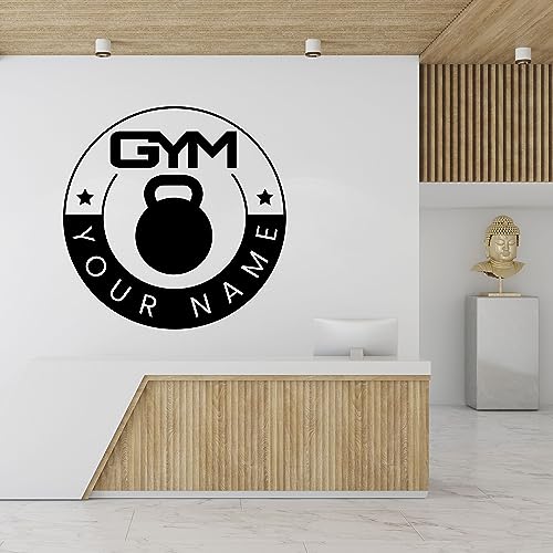 Custom Vinyl Lettering Decal With Your Text And Barbell - Customized ...