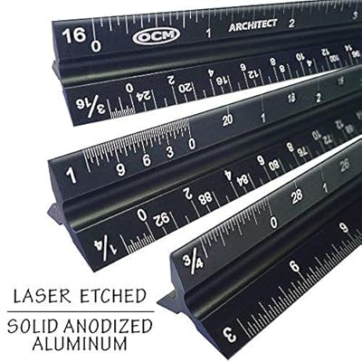 Buy OCM 1 Laser Etched Architect - 12 inch Anodized Triangular ...