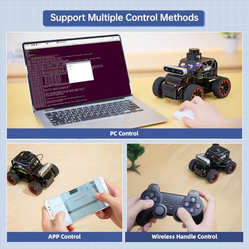 ROS2 Robot Car For Raspberry Pi 5 Programmable AI Smart Robot Kit 3D Depth Camera Lidar SLAM ...