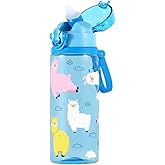 Amazon.com: Home Tune Cute Water Bottle for School Kids Girls Boys, BPA FREE & Leak Proof & Easy ...