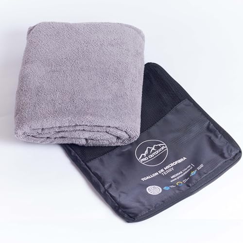 PRO OUTDOOR Microfiber Bath Towel Terry XL - Compact Multipurpose ...