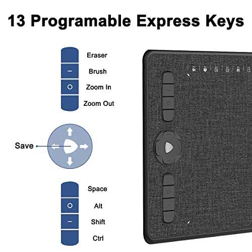 Digital Drawing Tablet GAOMON M1230 Graphics Tablet 12 Inch Drawing Pad ...