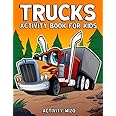 Trucks Activity Book For Kids: Coloring, Dot to Dot, Mazes, and More ...