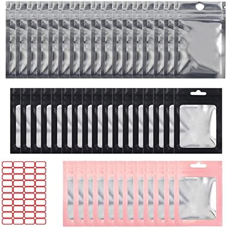 NB 120 PCS Resealable Mylar Ziplock Bags, Self Sealing Food Storage ...