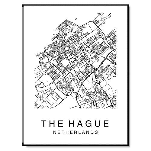 Amazon.com: The Hague Map Wall Art Poster Print Netherlands City Map ...