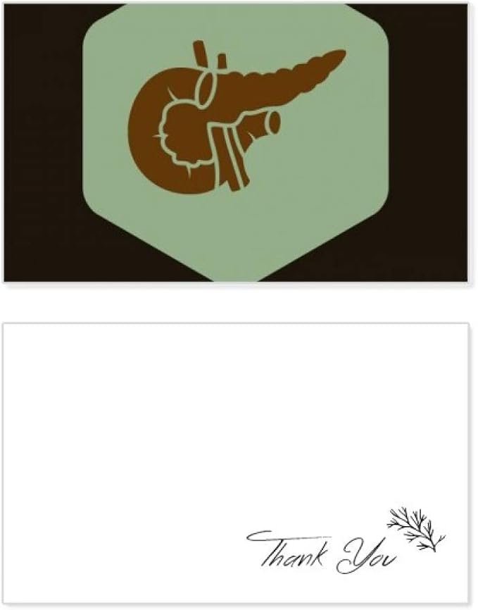 Body Internal Organs Pancreas Thank You Card Birthday Paper Greeting ...