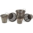 Amazon.com : Galvanized Metal Olive Buckets with Handles, Set of 5 ...